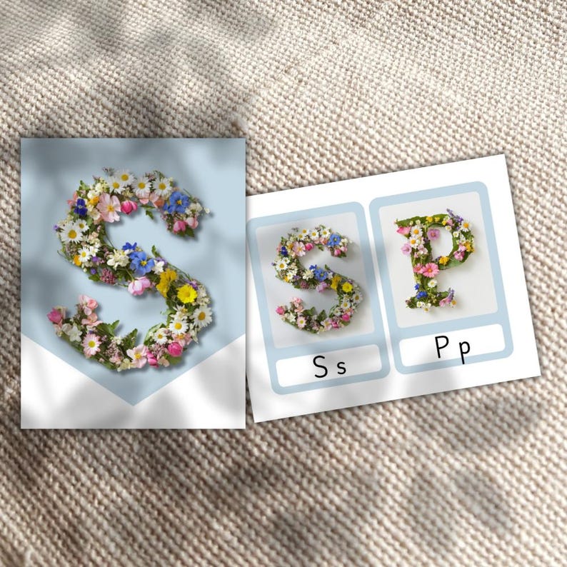 Spring Flower Letter Cards: Printable Bunting Decor (PDF) - Etsy