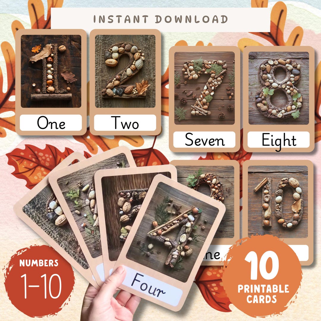 Nature Number Cards 1-10 | Fall Classroom Decor | Creative Nature ...