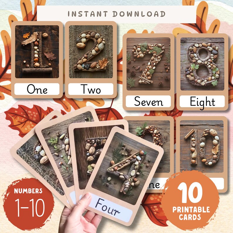 Nature Number Cards 1-10 | Fall Classroom Decor | Creative Nature ...