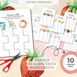 Summer Cutting Practice, Scissor Skills, Fine Motor Skills, Toddler ...