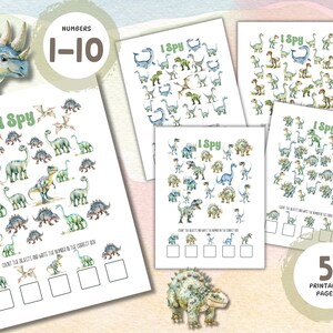 I Spy Dinosaurs Game - Look and Find Counting Game Fun Educational ...