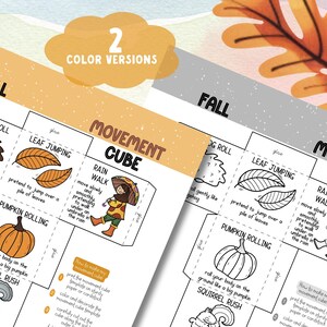 FALL Bundle 5 in 1, Printable Set, Autumn Movement Cube, Activity ...