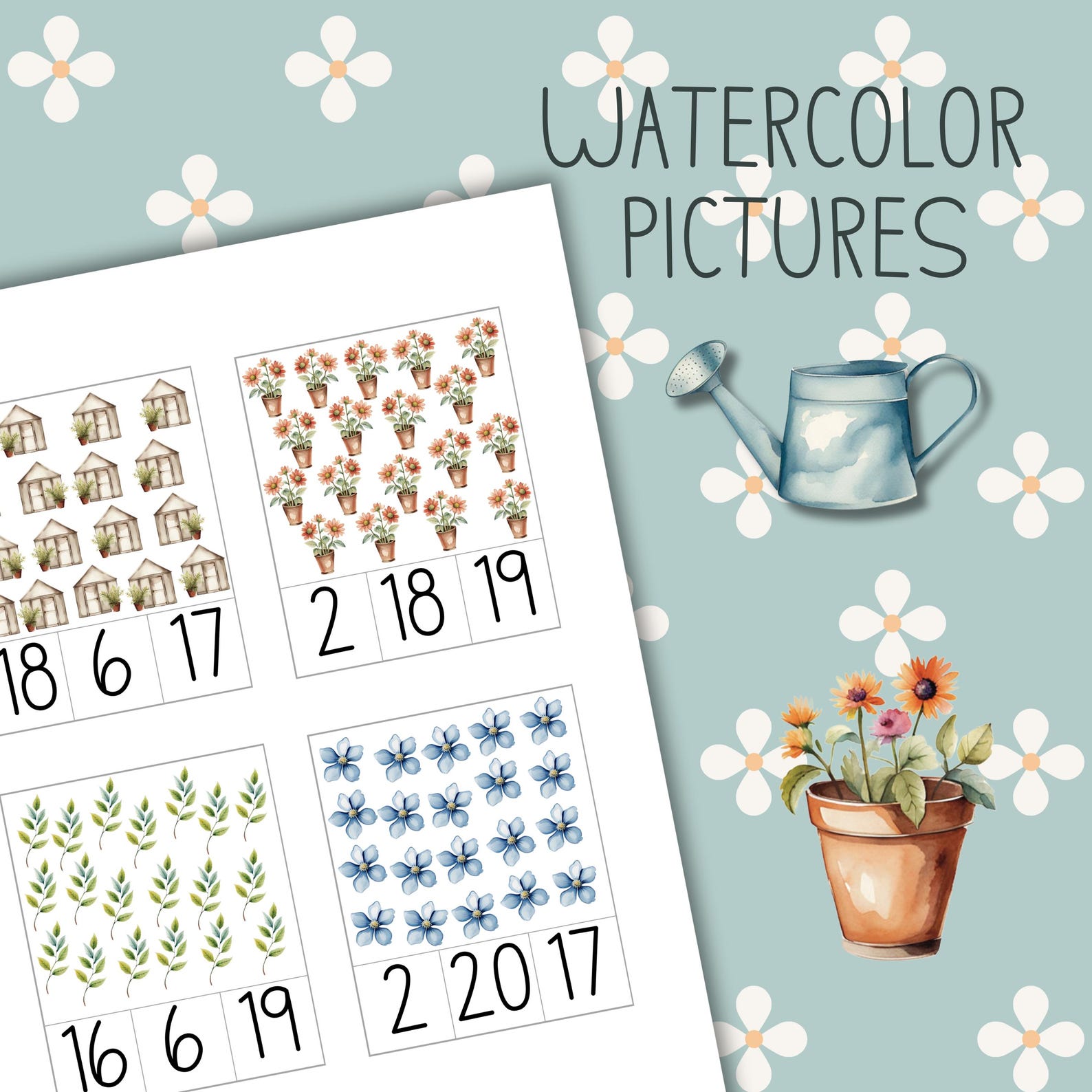 Garden Count and Clip Cards 1-20: Montessori Maths (PDF) - Etsy