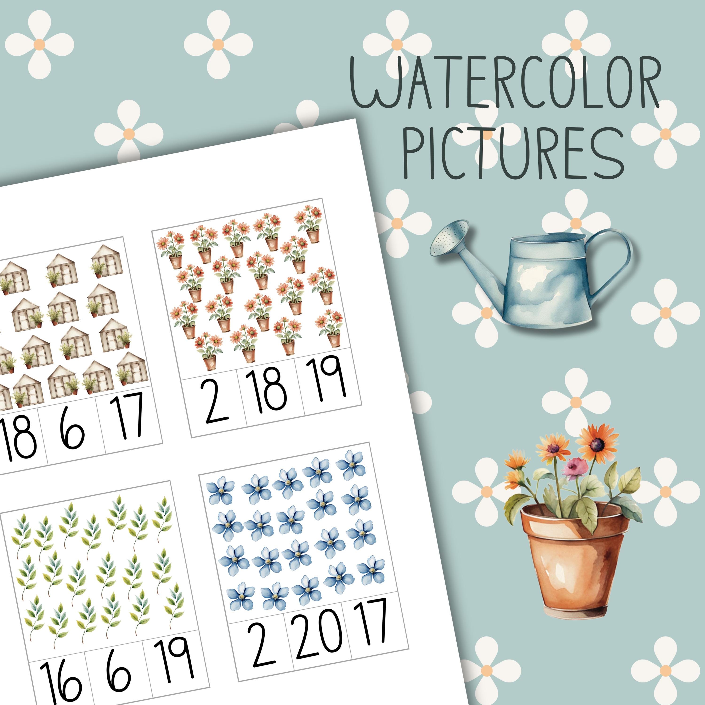 Garden Count and Clip Cards 1-20: Montessori Maths (PDF) - Etsy