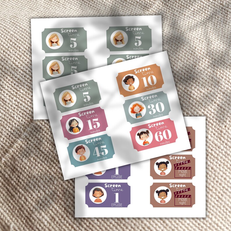 Screen Time Tickets: Printable Reward Coupons for Kids (PDF) - Etsy