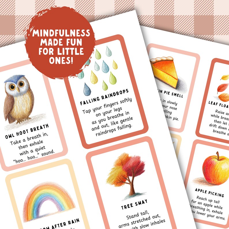 Fall Mindful Breathing Cards for Kids: Calming Self Regulation Practice ...