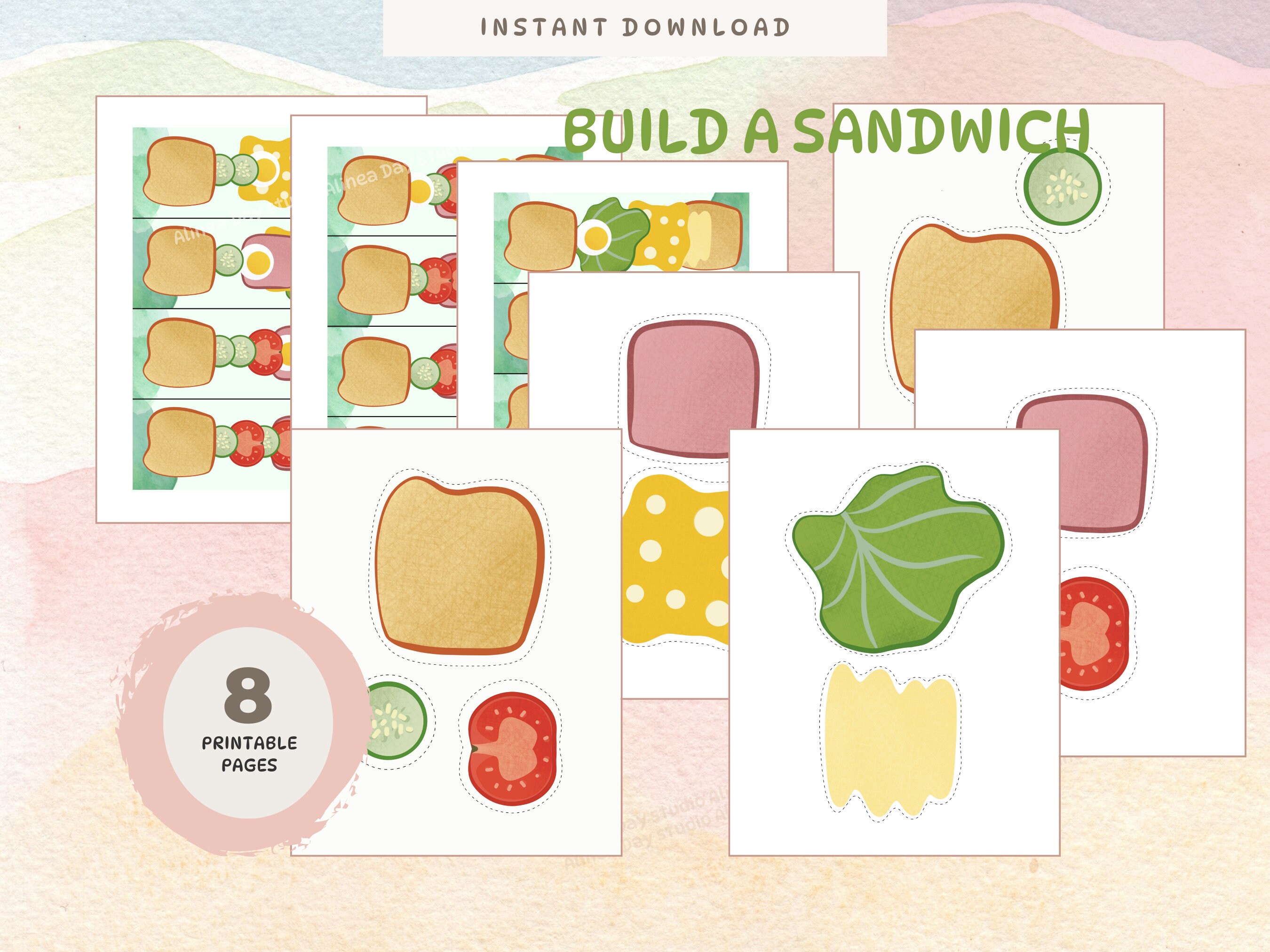 Build a SANDWICH Pretend Play, Burger Dramatic Play Preschool Center ...