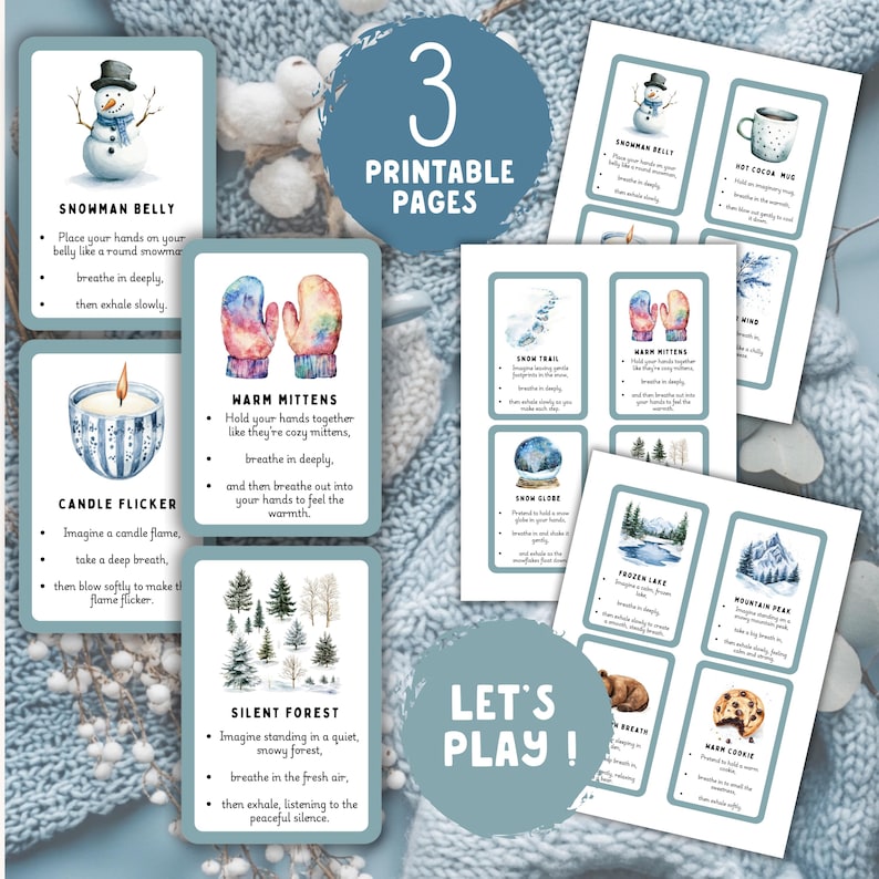 Winter Mindful Breathing Cards for Kids | Calming Corner Activity ...