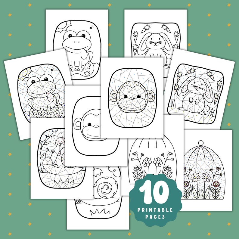 Color by Dots Printable Coloring Pages for Toddlers & Kids | Easy Color ...