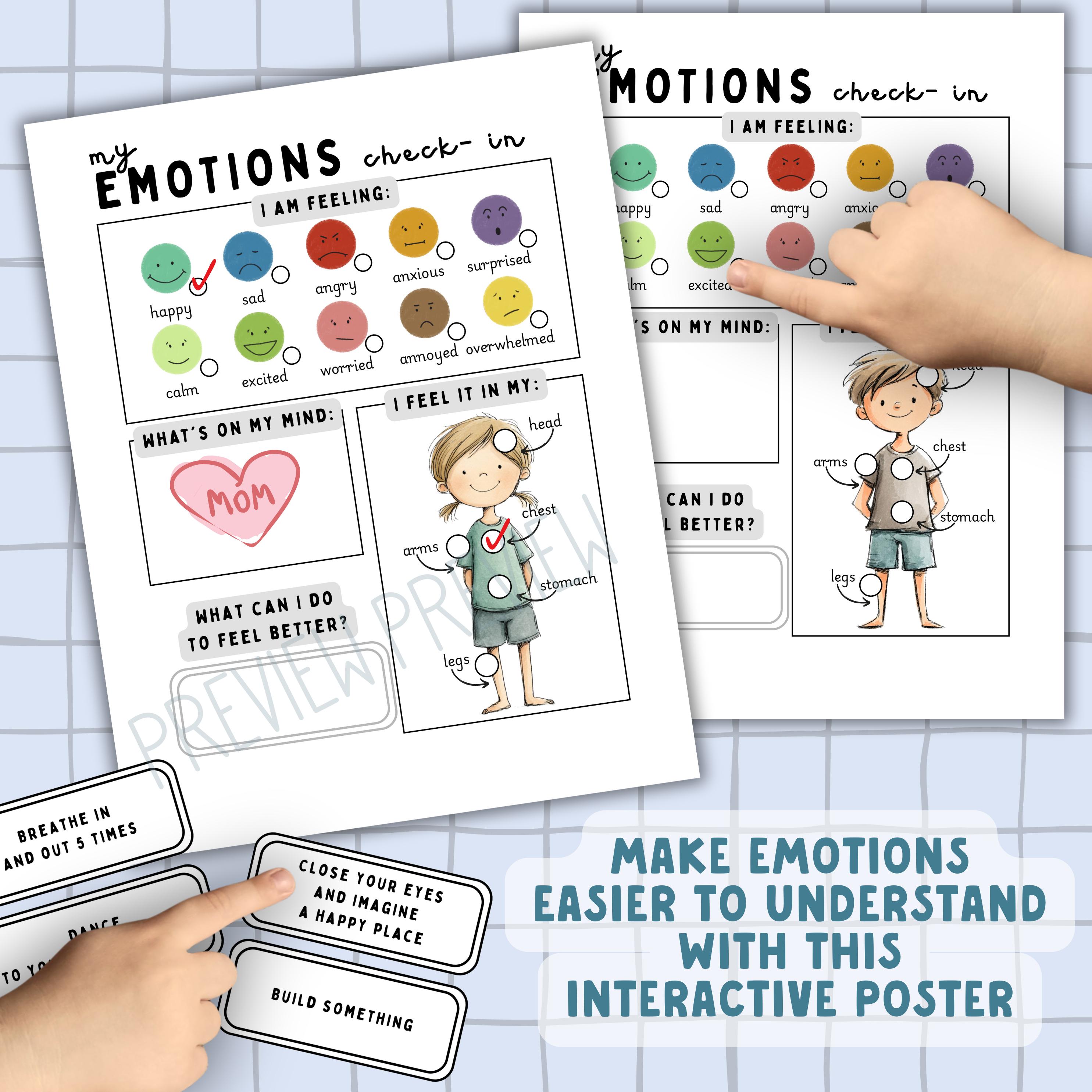 My Emotions Map Poster: Feelings Chart for Kids | Calm Down Corner SEL ...