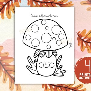 Mushroom Nature Activity Pages for Toddlers, Printable Preschool ...