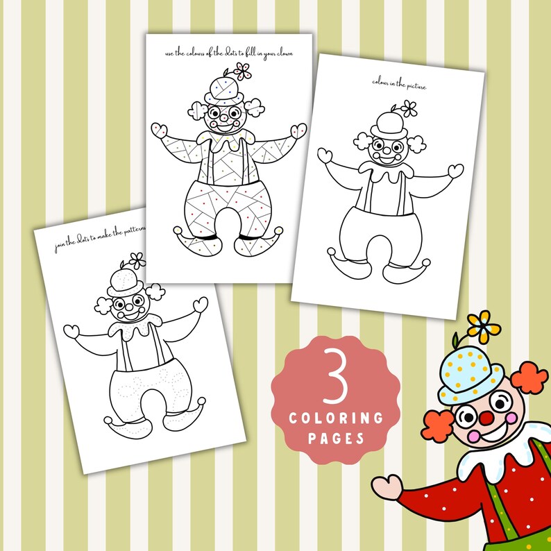 Clown Paper Doll Printable Craft: Dress-up Activity (PDF) - Etsy