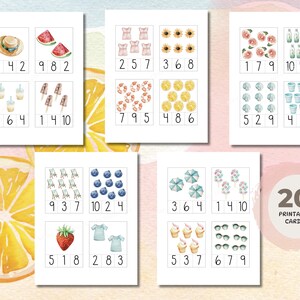 SUMMER Count and Clip Cards Number 1-10, Printable Activity Number ...