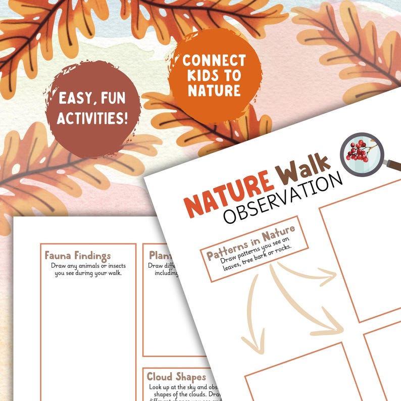 Fall Nature Walk Checklist: Autumn Scavenger Hunt (PDF) - Etsy