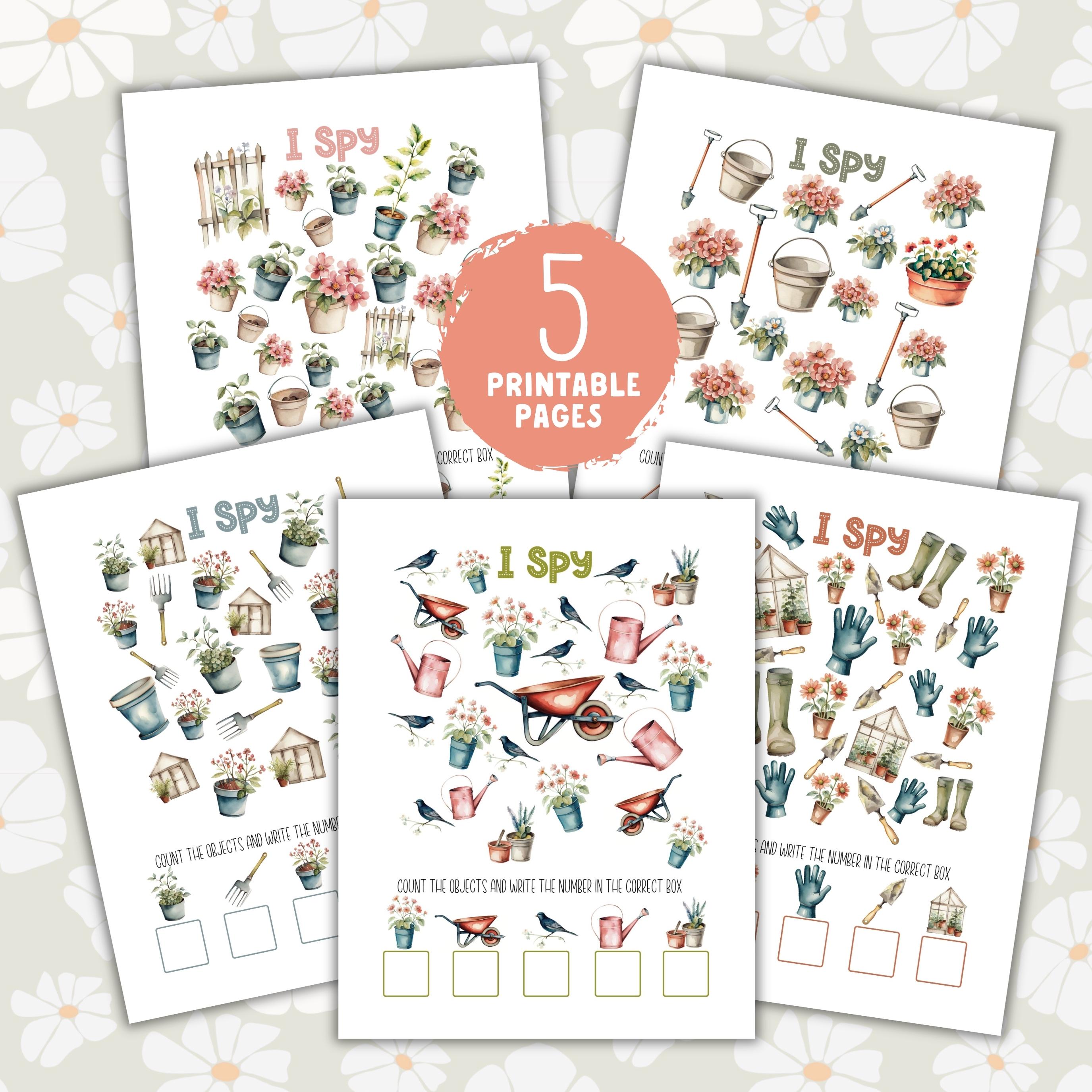 I Spy SPRING Garden Look and Find Counting Game Numbers 1-10 Printable ...
