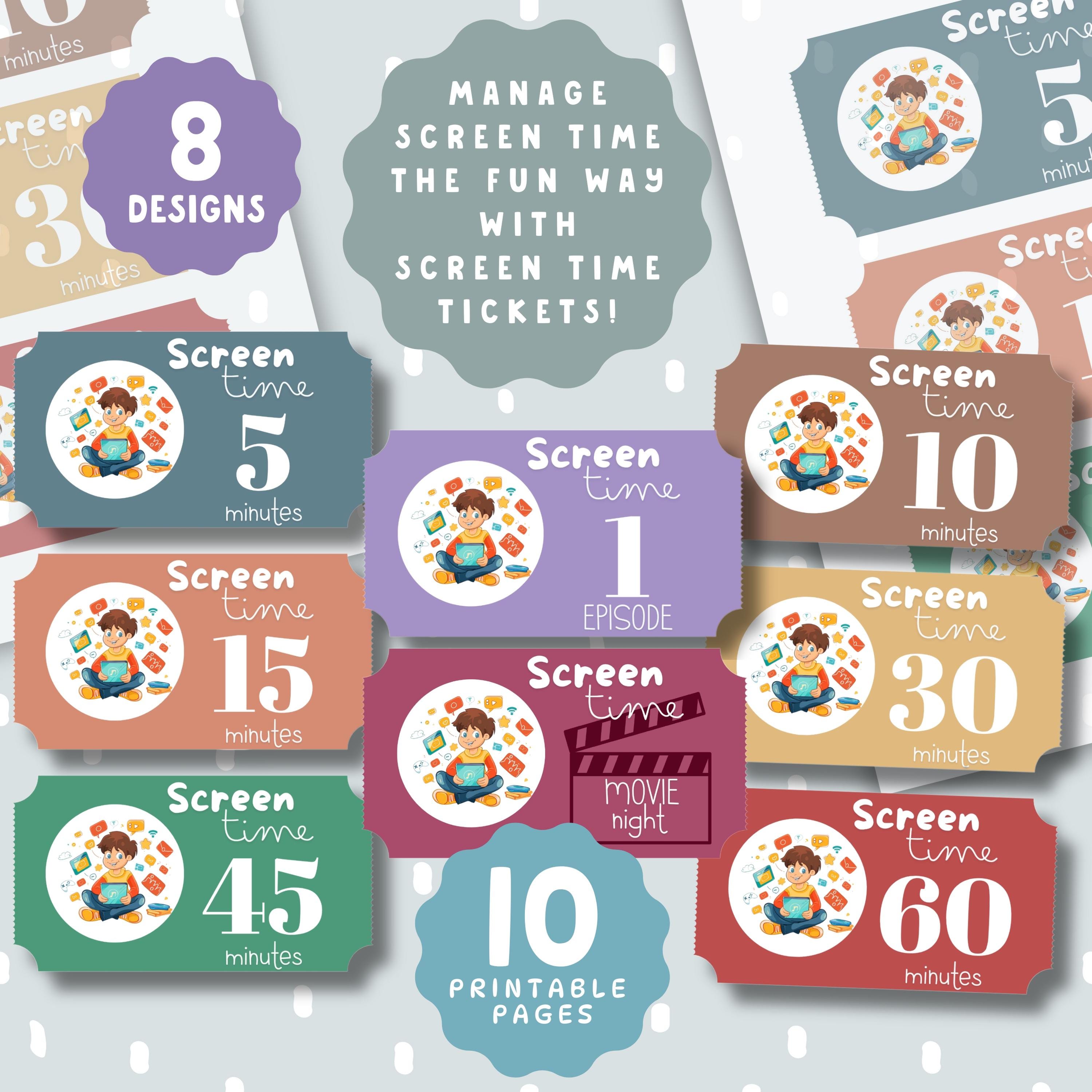 Screen Time Tickets: Printable Reward Coupons for Kids (PDF) - Etsy