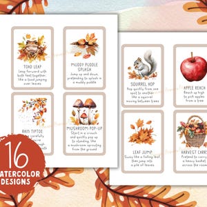Fall Movement Cards: Autumn Kids PE Activity (PDF) - Etsy