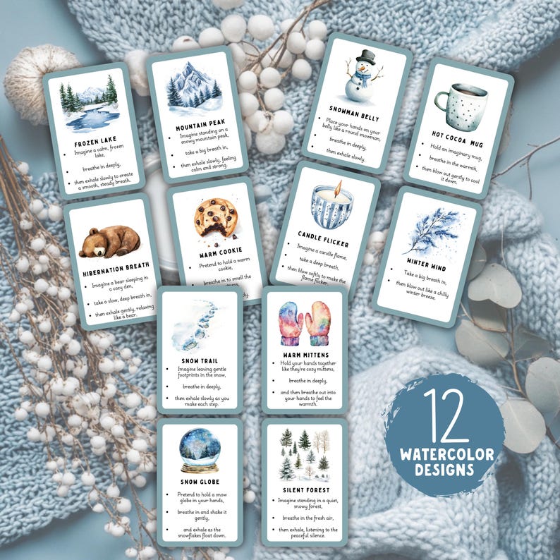 Winter Mindful Breathing Cards for Kids | Calming Corner Activity ...