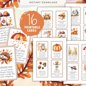 Fall Movement Cards: Autumn Kids PE Activity (PDF) - Etsy