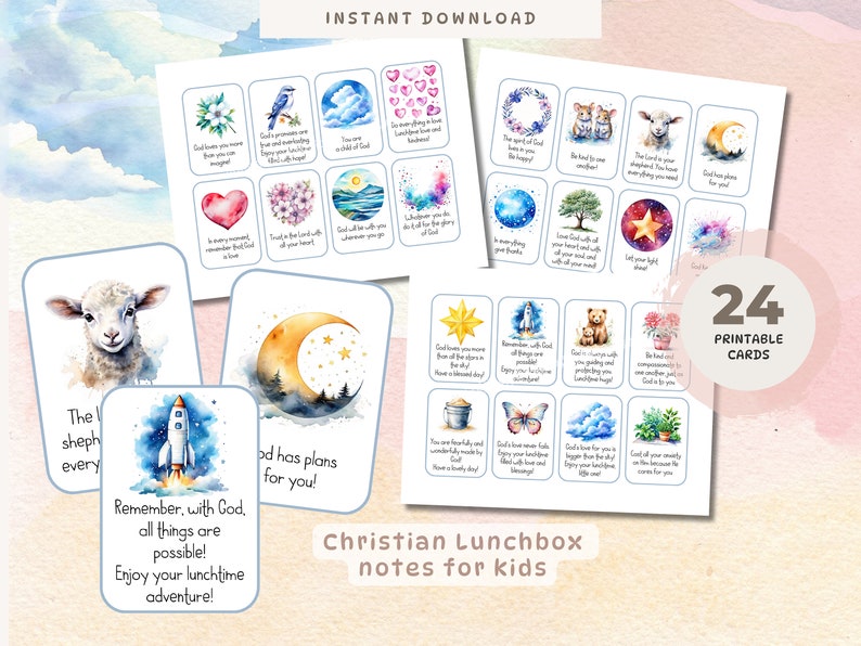 Bible Lunchbox Notes Christian Lunchtime, Christian Affirmation Cards ...