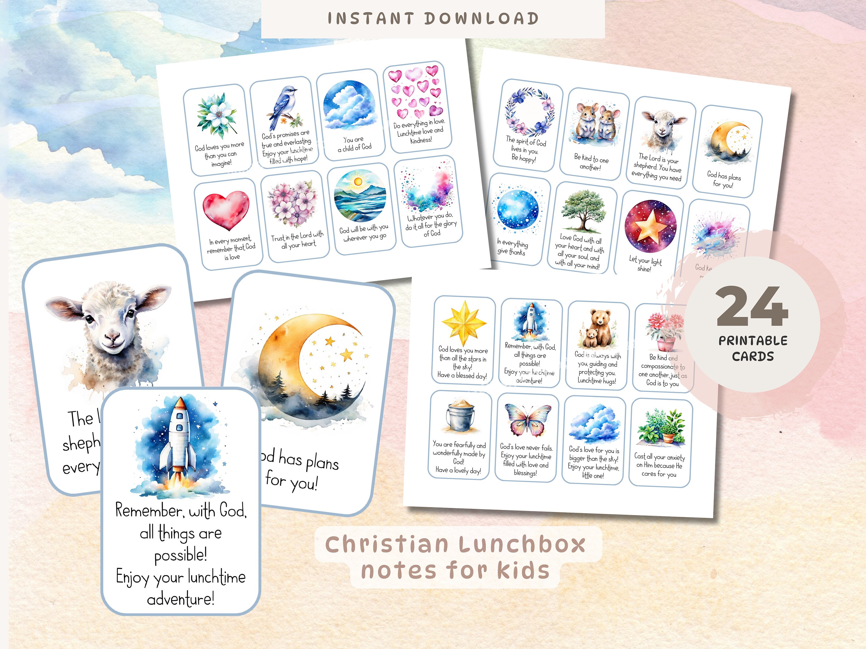 Bible Lunchbox Notes Christian Lunchtime, Christian Affirmation Cards ...