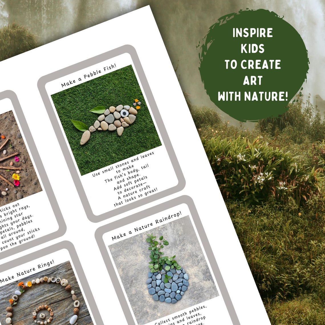 Nature Craft Cards for Kids: Outdor Art, Reggio & Montessori Inspired ...