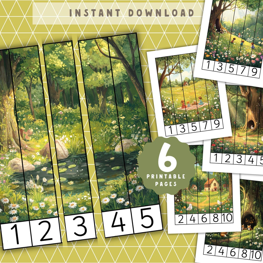 Spring Number Puzzles 1-10 Counting Game Printable Hands-on Math ...