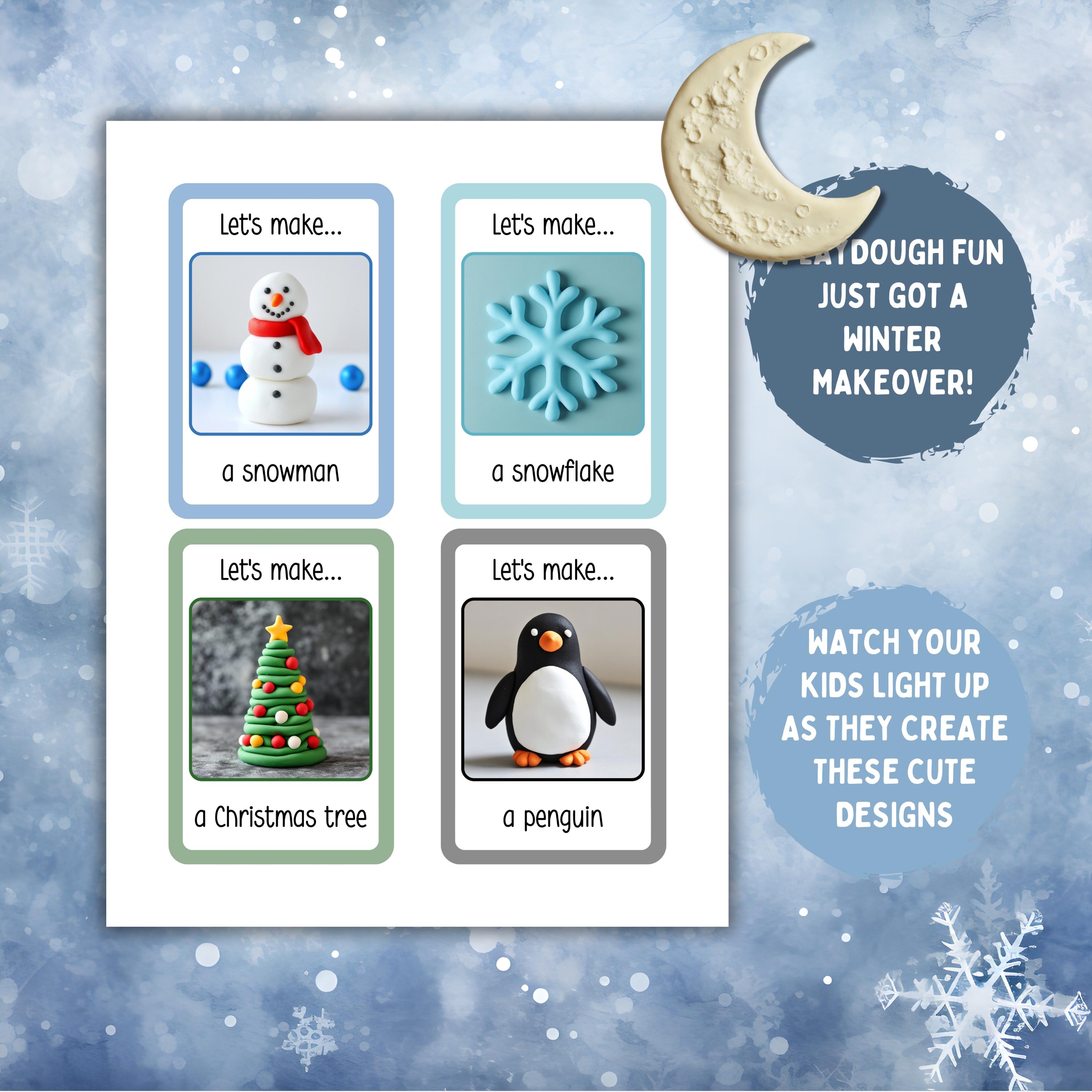 Winter Playdough Inspiration Cards | Creative Playdough Ideas for Kids ...