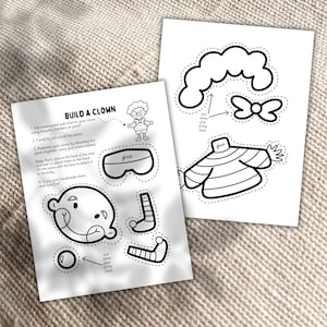 Build a Clown Craft: Cut and Paste Activity (PDF Pattern) - Etsy