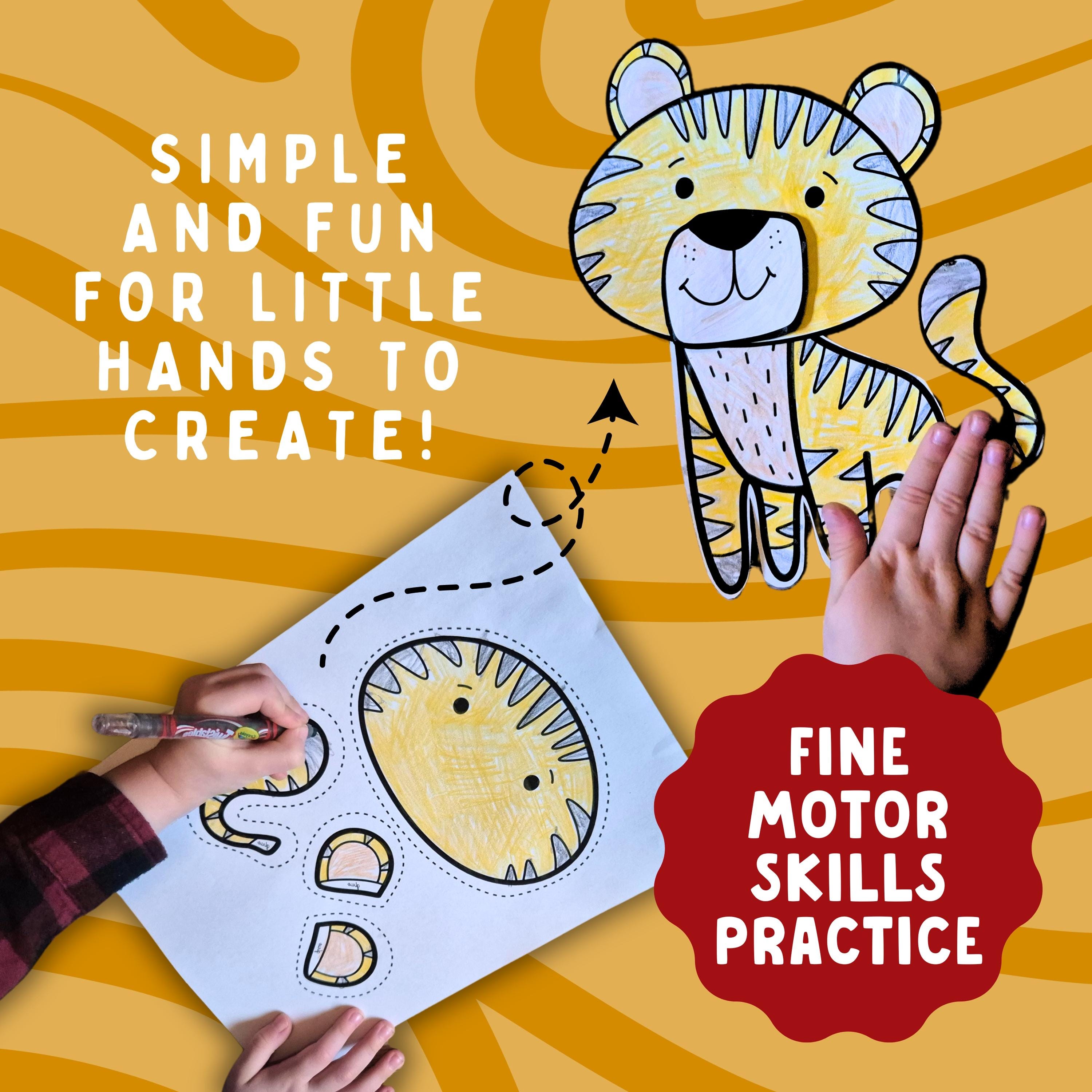 Build a Tiger Craft Printable Activity Simple DIY Kids Craft Fun Fine ...