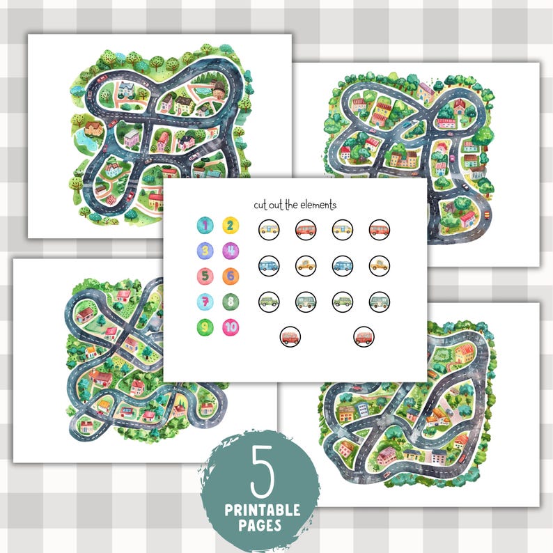 Trace the Road Preschool Worksheets | Car Tracing Printables | Pre ...