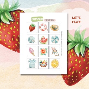 Summer Printable Memory Game for Kids - Fun & Educational Matching ...