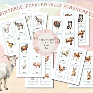 Farm Animal Flashcards 3 Part Montessori Nomenclature Cards, Farm ...
