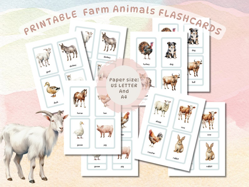 Farm Animal Flashcards 3 Part Montessori Nomenclature Cards, Farm ...