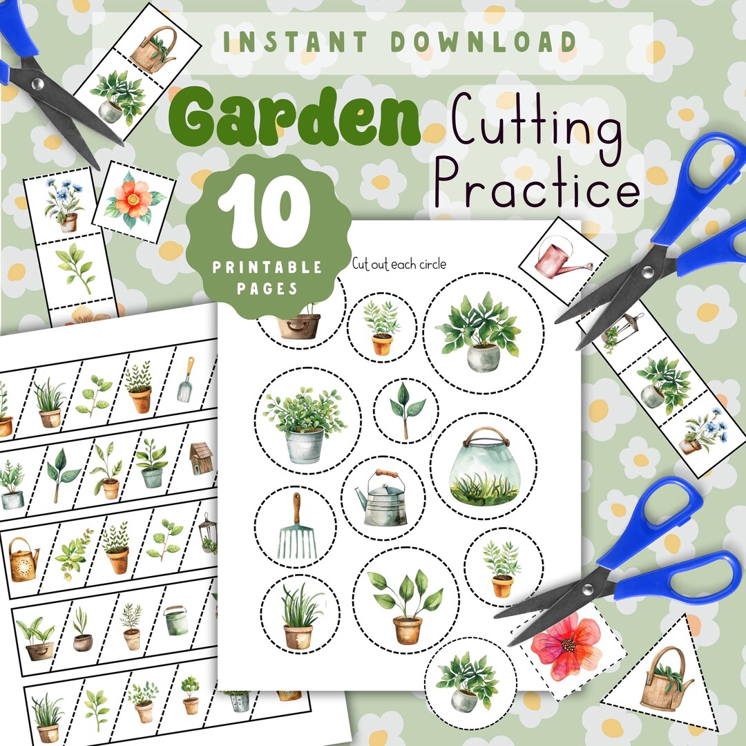 Cutting Practice Worksheets Toddler Scissor Skills Printable Nature ...