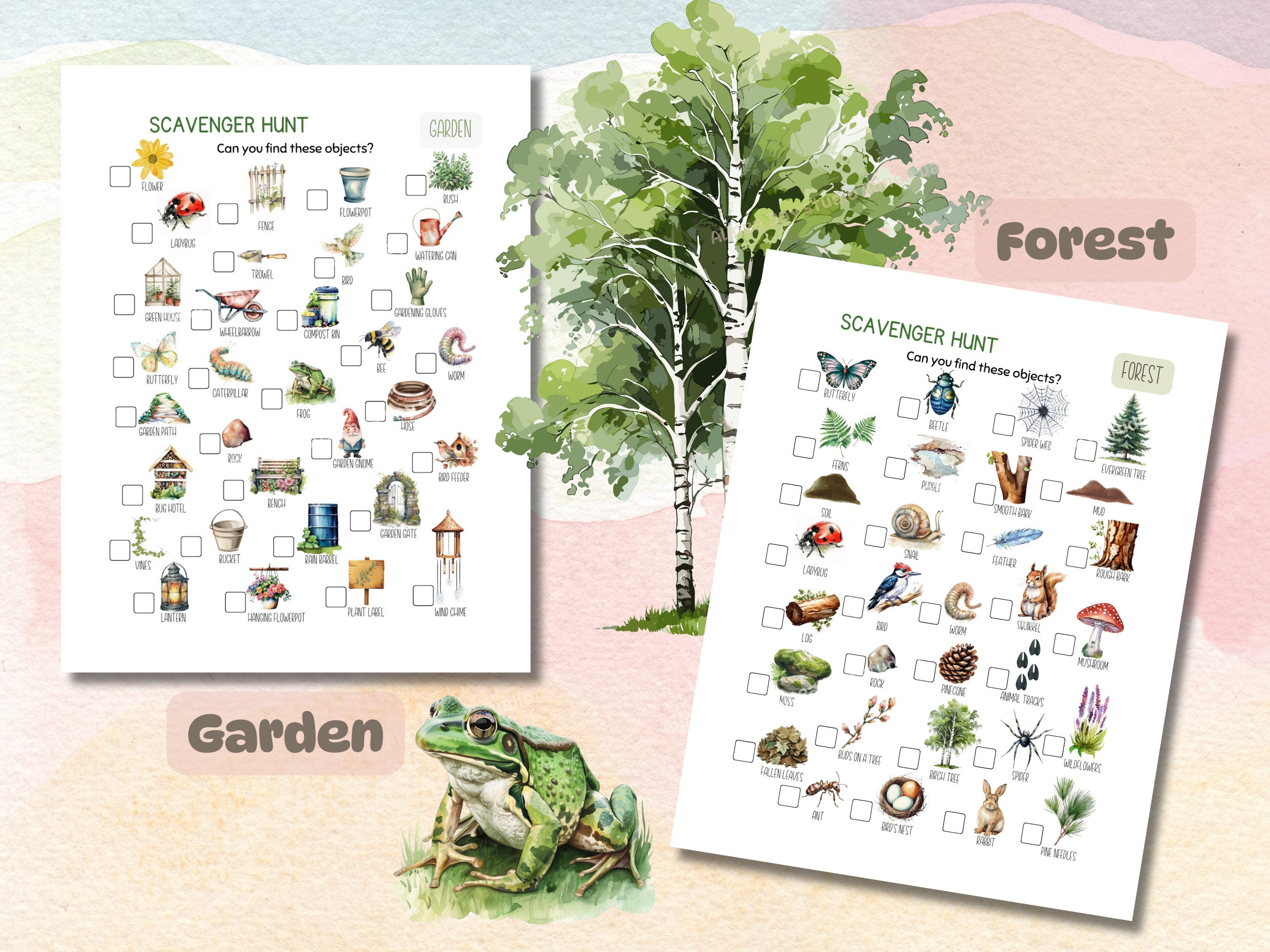 Spring-summer Scavenger Hunt Printable: Garden, Forest, Town, House ...