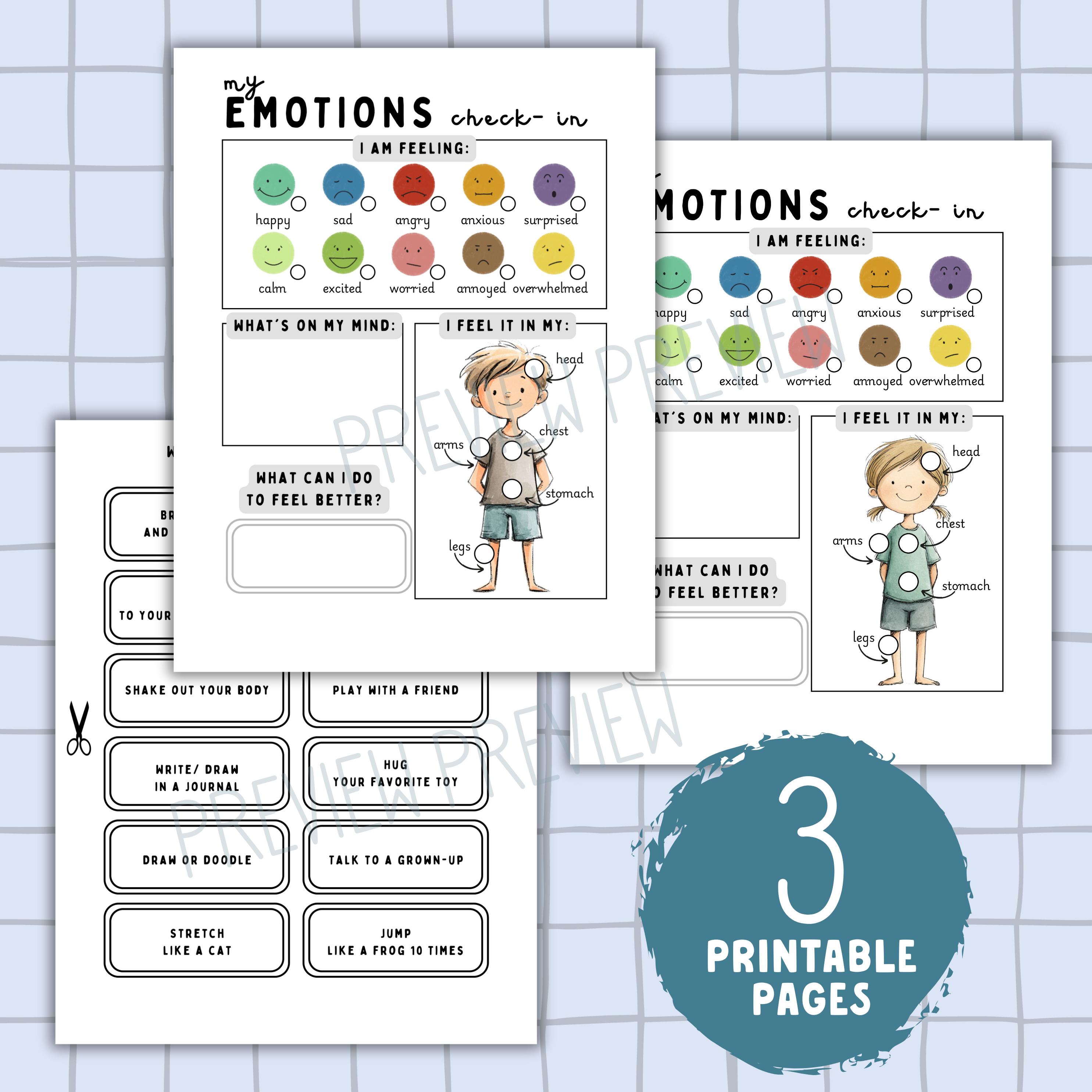 My Emotions Map Poster: Feelings Chart for Kids | Calm Down Corner SEL ...