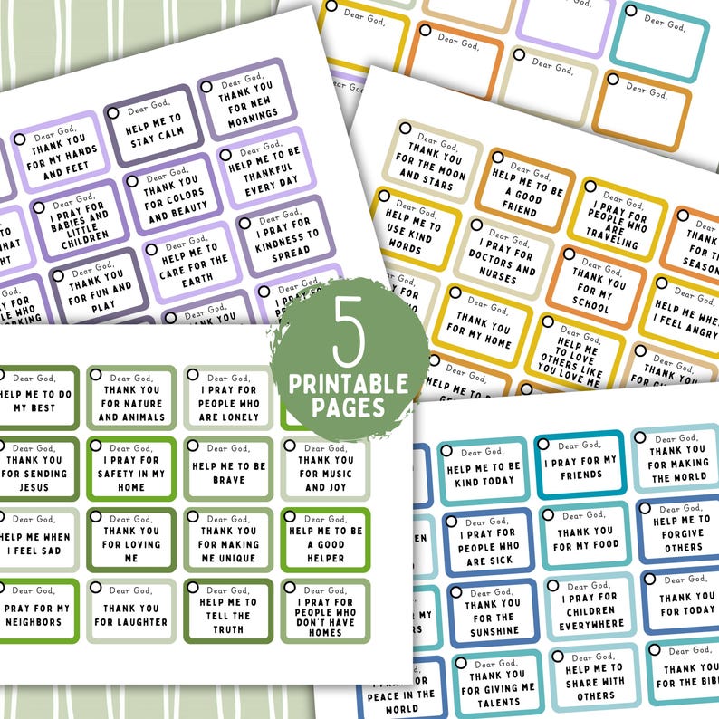 Kids' Daily Prayer Cards: Christian Prompts (printable Prayer Deck) - Etsy