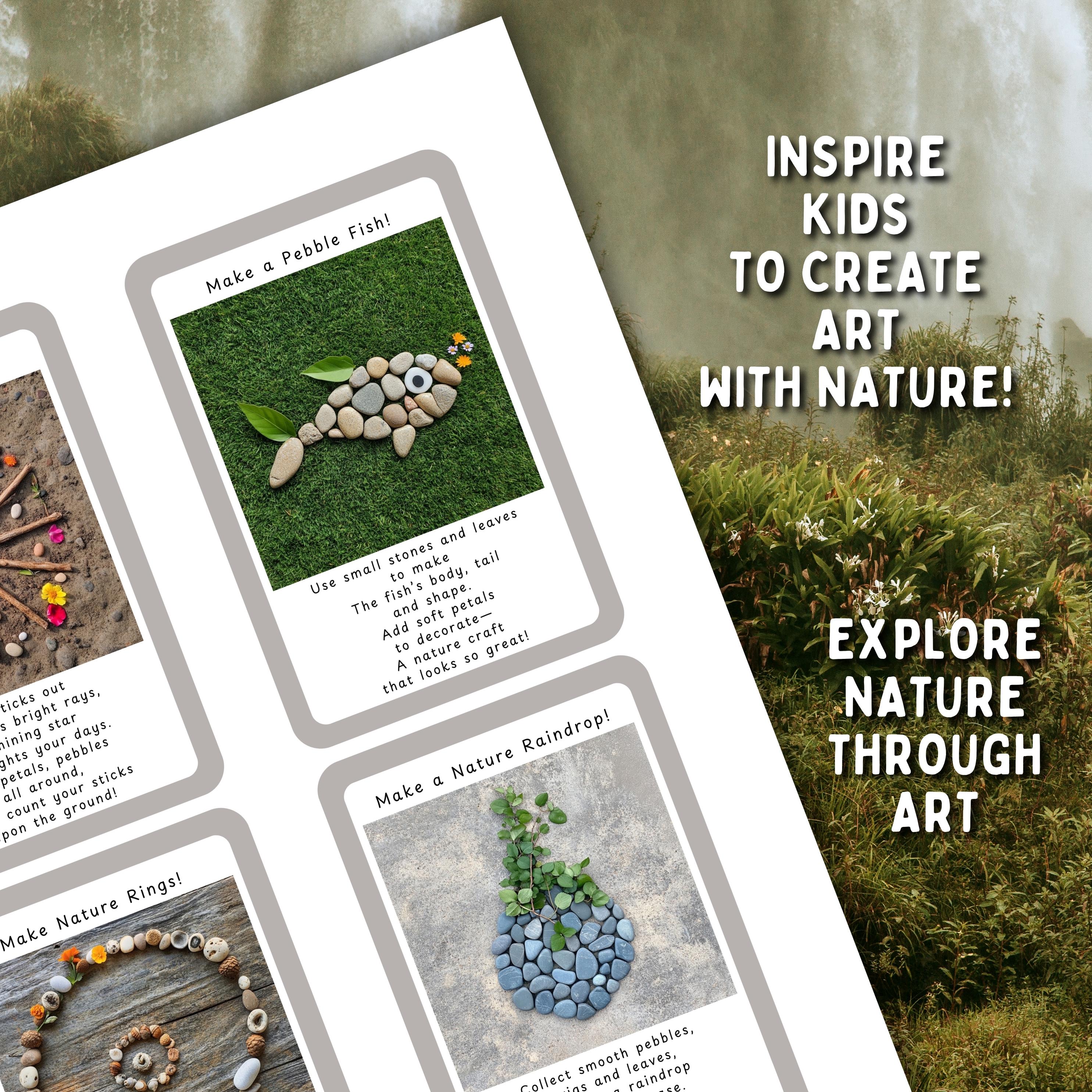 Nature Craft Cards for Kids: Outdoor Art, Reggio Montessori Inspired ...
