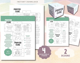 Printable Prayer Cube for Kids, Bible Coloring Page Learning Sheet ...