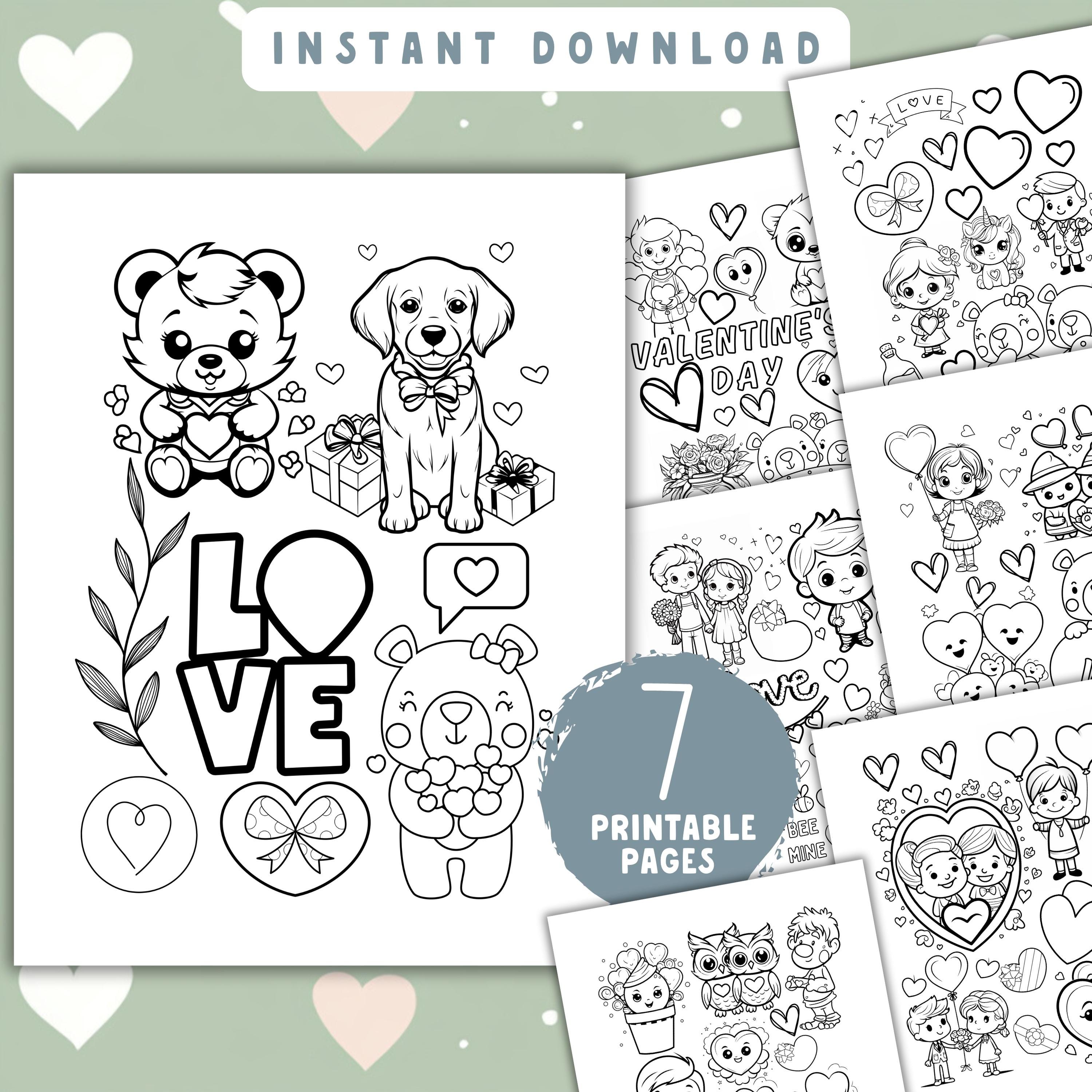 Valentine's Day Coloring Pages for Kids | Easy Printable Activity for ...