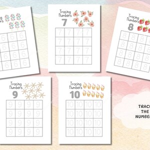 Summer Maths Worksheets: Numbers 1-10, Tracing & Counting (PDF) - Etsy