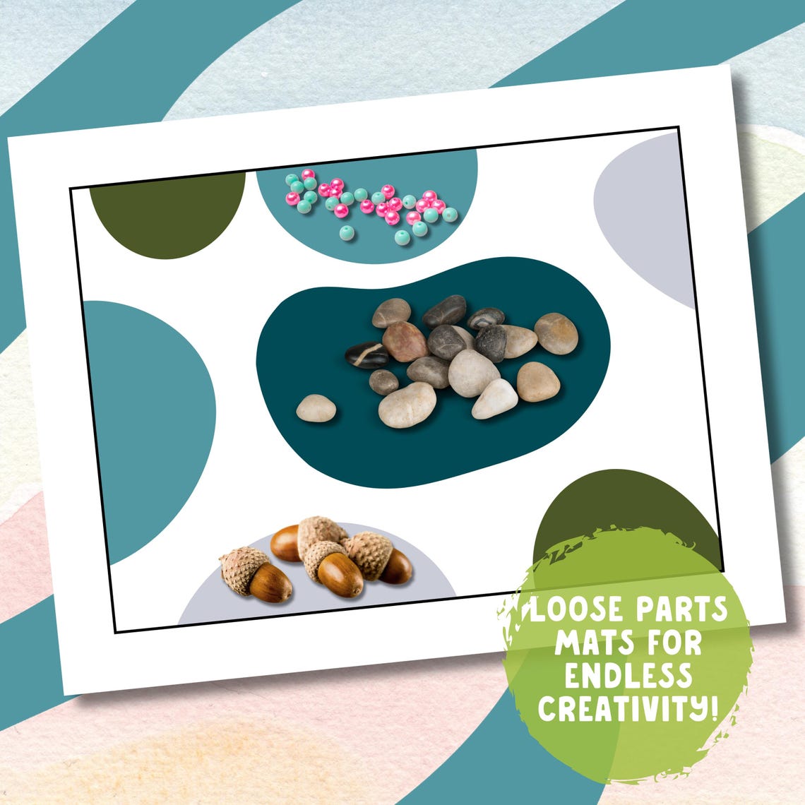 Reggio-inspired Loose Parts Pattern Mats | Printable Playdough Activity ...