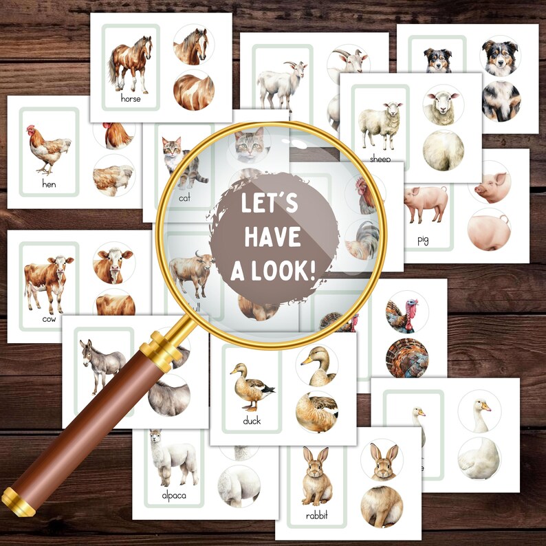 Farm Animals Pattern Matching Cards | Montessori Game for Nature Study ...