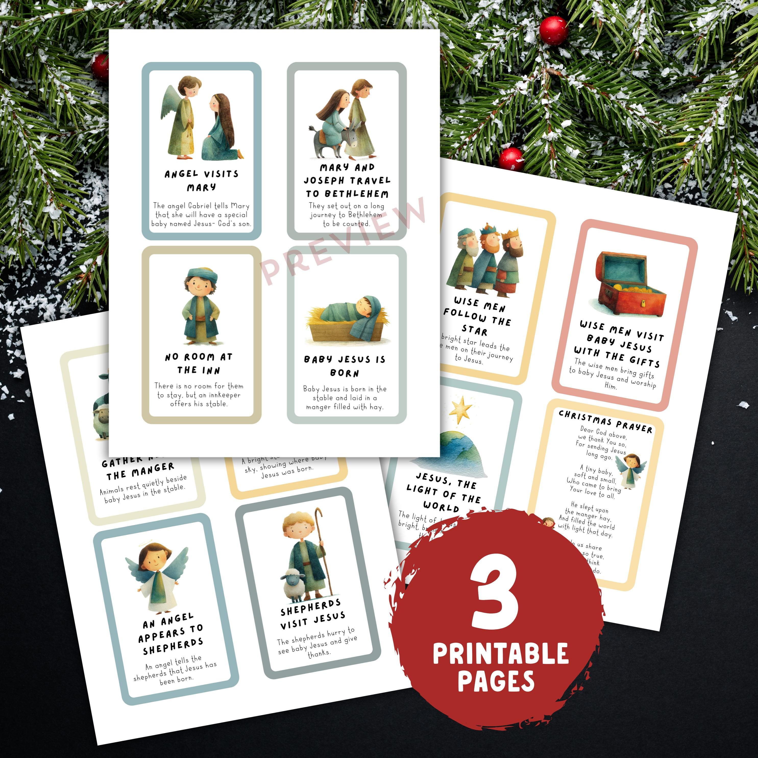 Nativity Sequencing Cards: Christmas Story for Kids Advent Storytelling ...