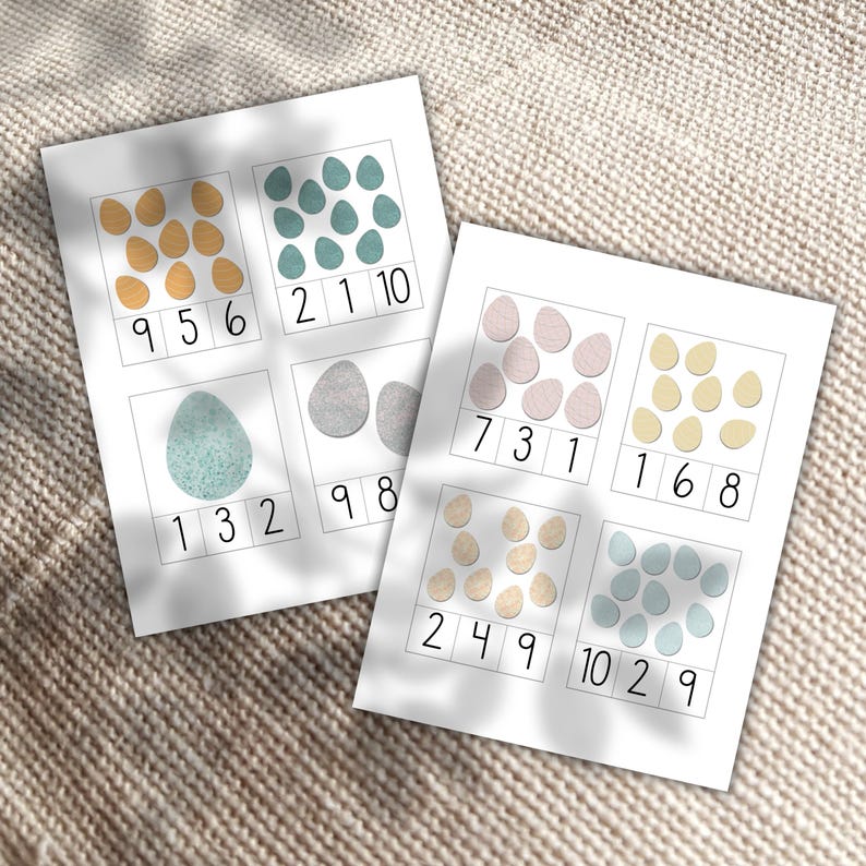 Easter Egg Count and Clip Cards: Montessori Math Game 1-10 (PDF) - Etsy