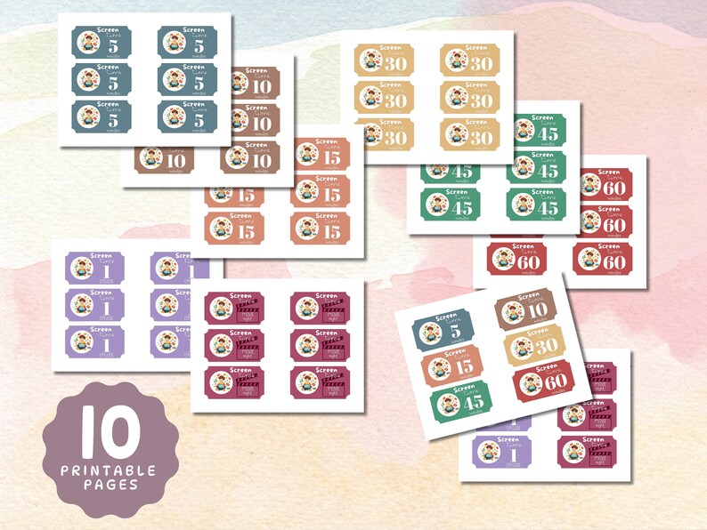 Screen Time Tickets, Printable Reward Coupons for Kids, Kids Screen ...