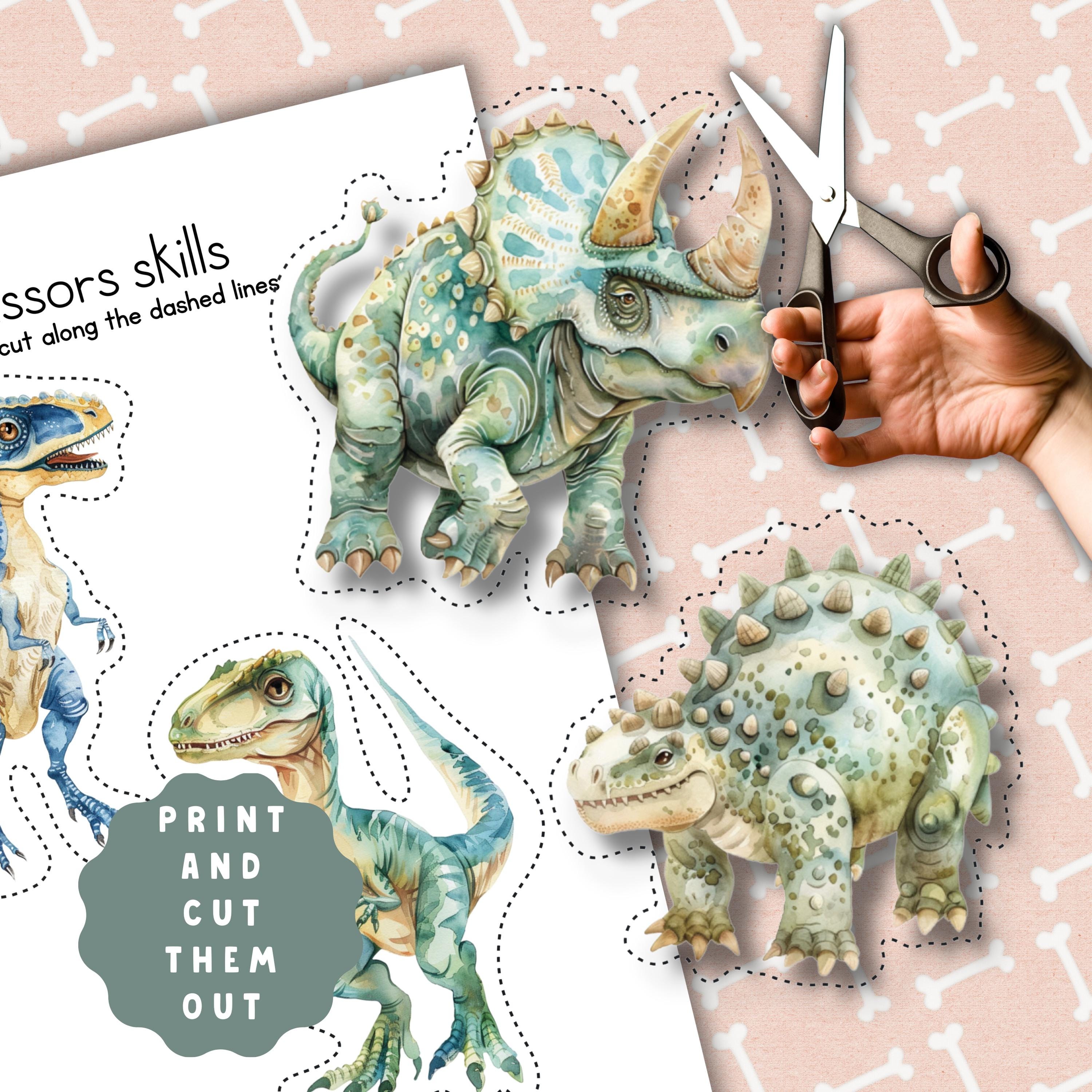 Dinosaur Scissor Skills: Toddler Cutting Practice (PDF) - Etsy