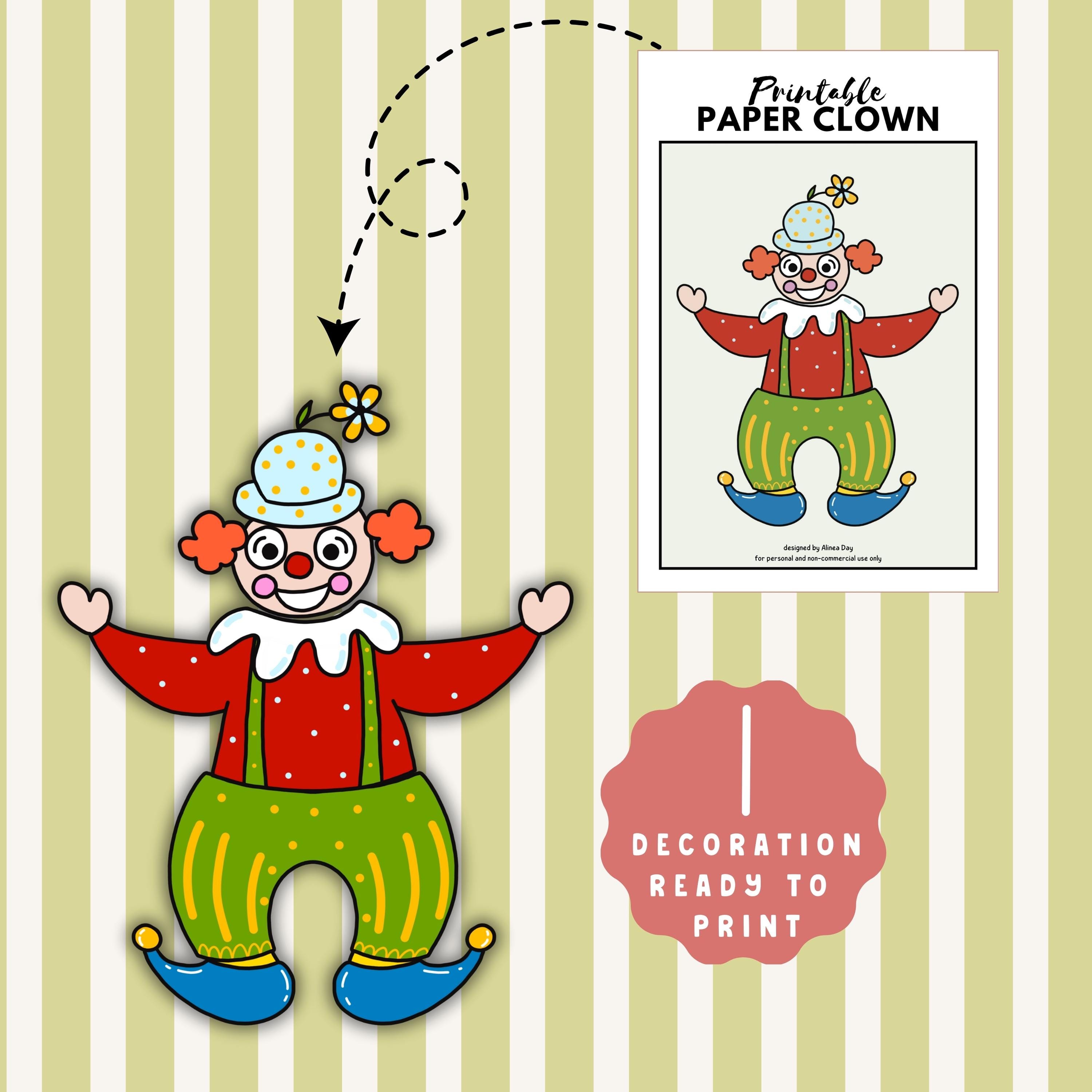 Clown Paper Doll Printable Craft: Dress-up Activity (PDF) - Etsy