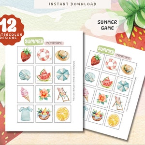 Summer Printable Memory Game for Kids - Fun & Educational Matching ...